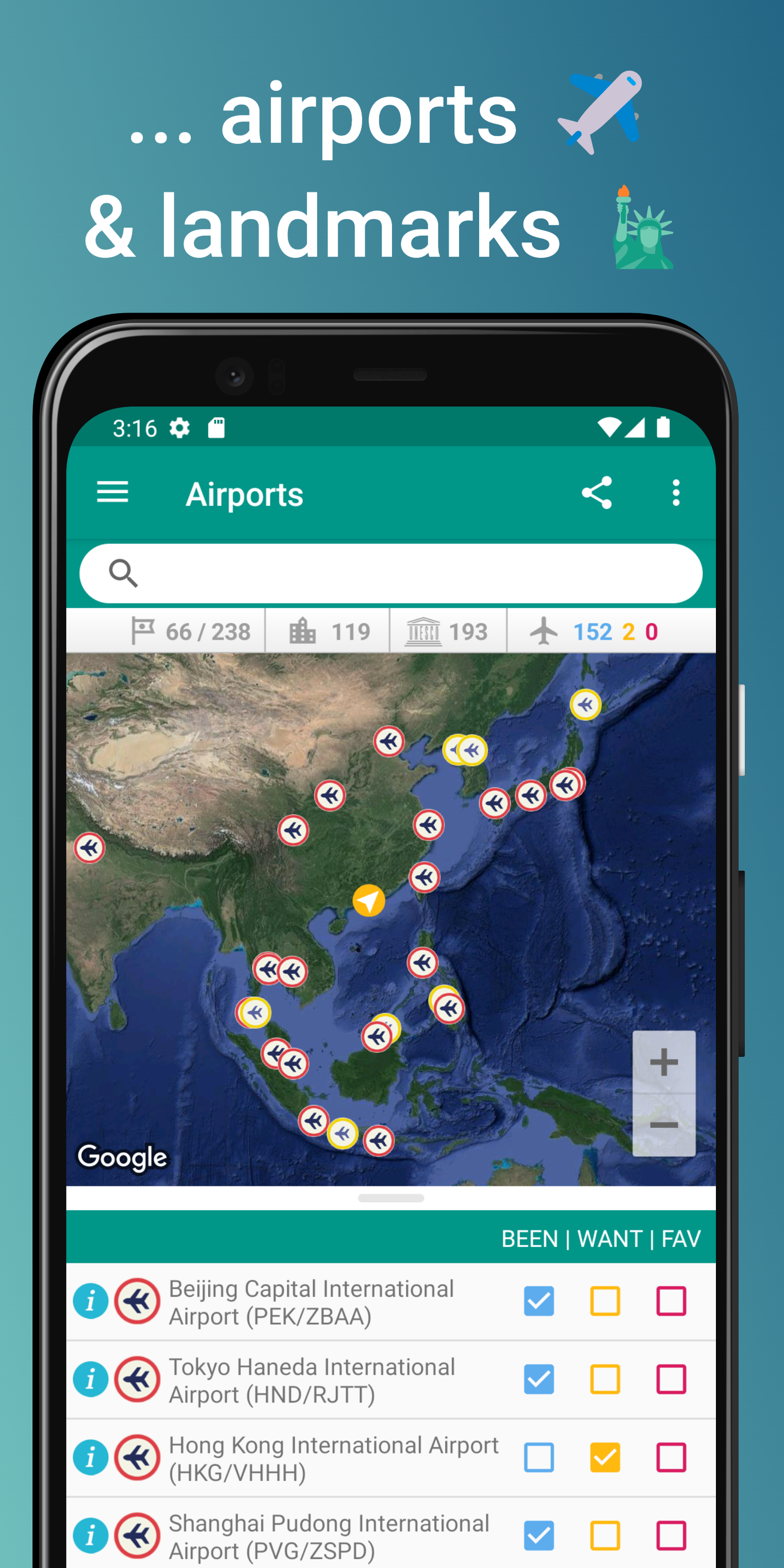 Places Been travel tracker app for Android & iOS App | by myarx apps